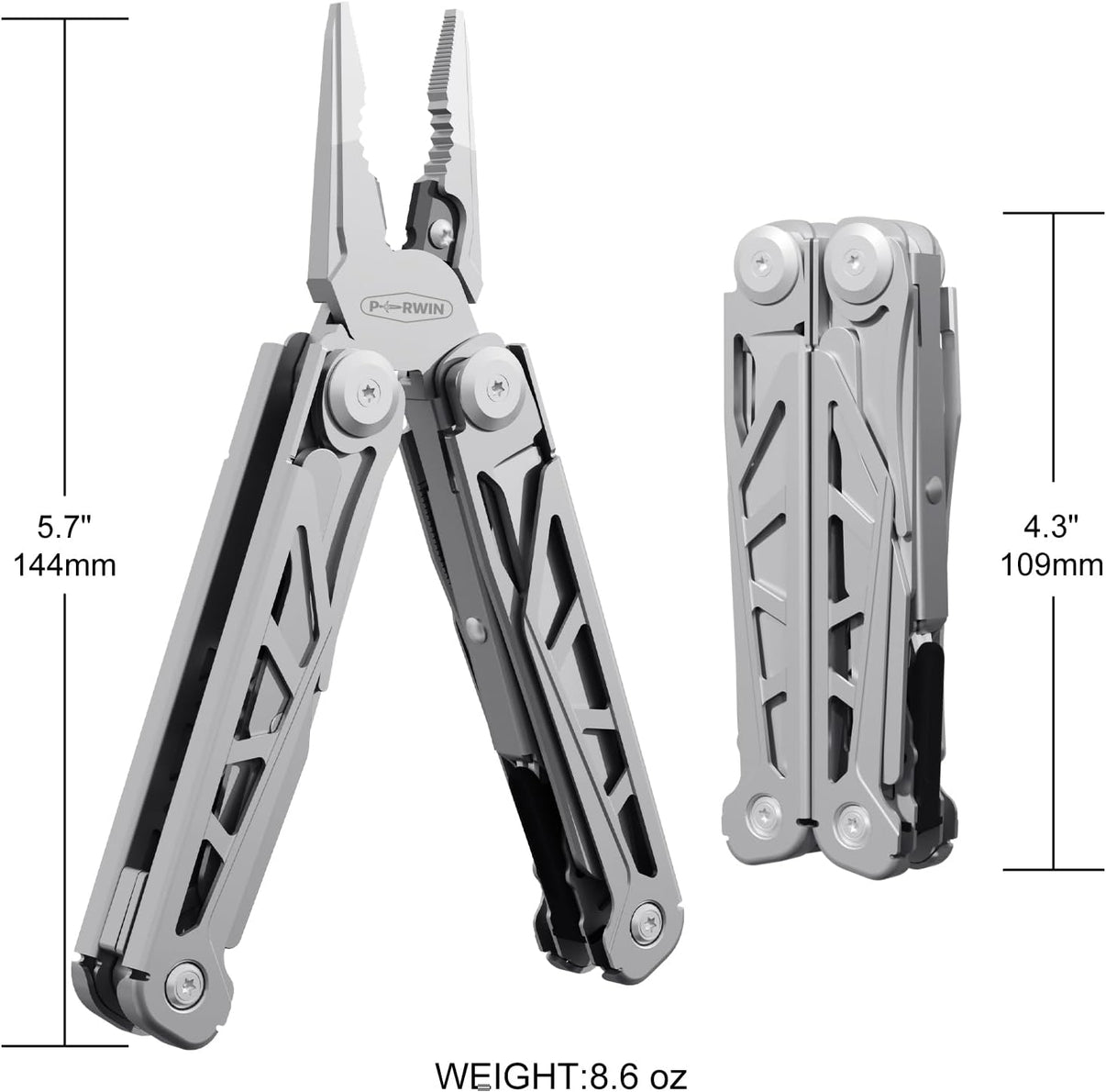 Multitool, 17-in-1 Stainless Steel Multi Tool Pliers with Self-Locking ...